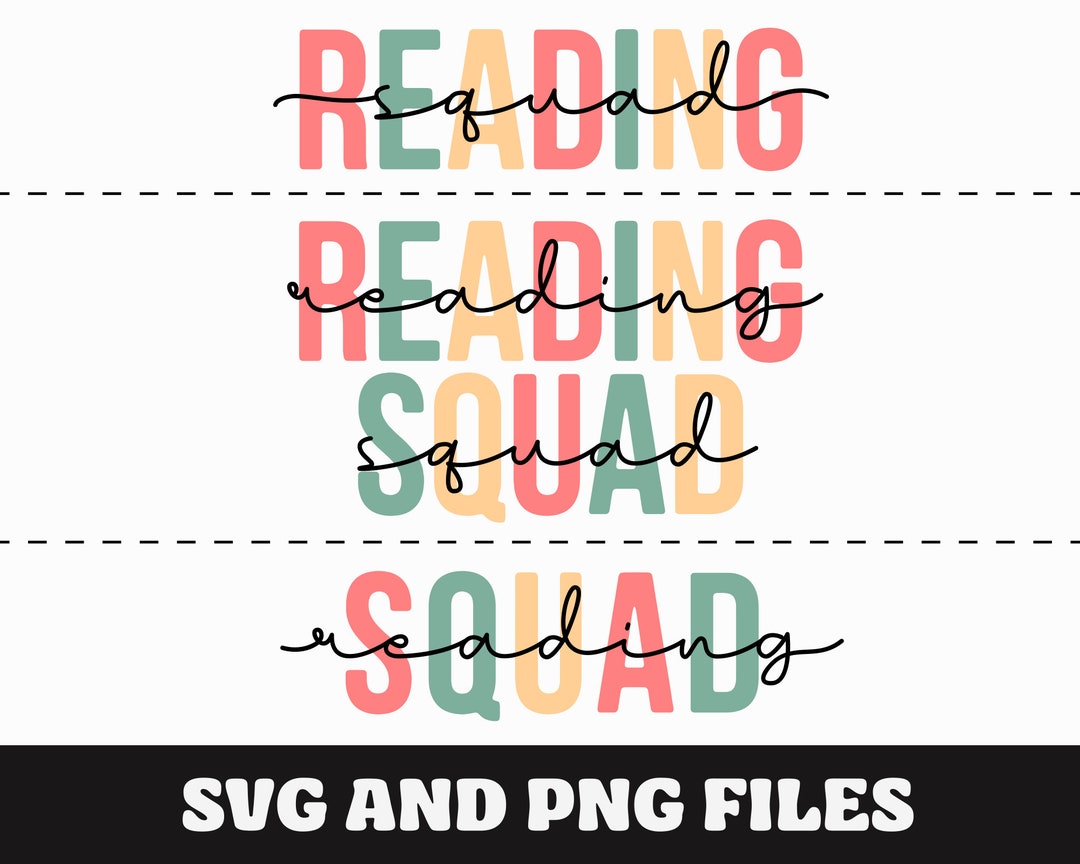 Reading Squad SVG Reading Squad PNG Reading Squad Gift for - Etsy