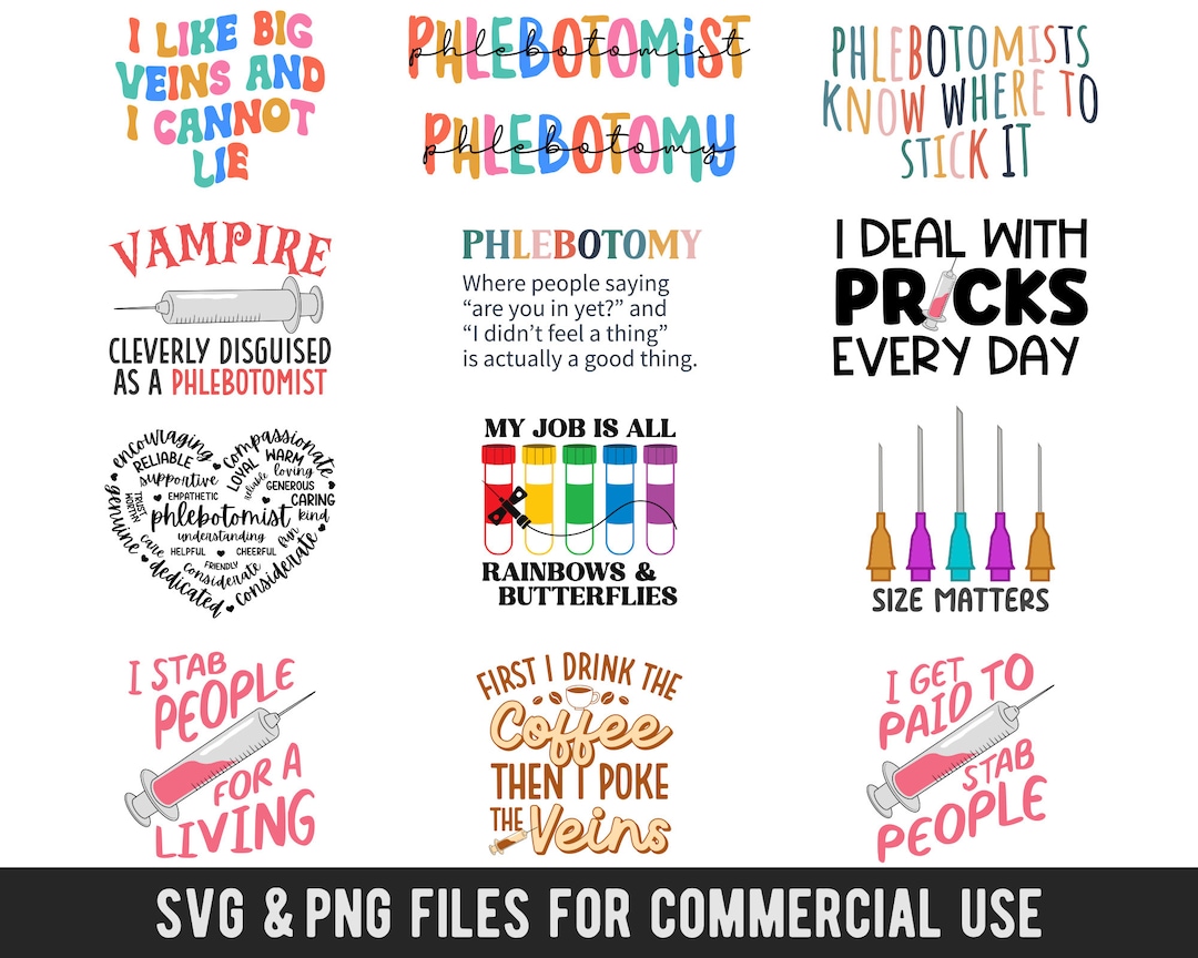 Phlebotomy SVG and PNG, Phlebotomist Gifts - Phlebotomist SVG Design Bundle - Etsy
