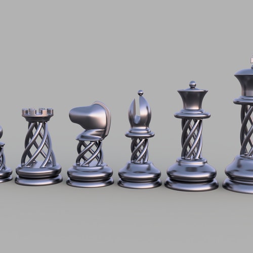 Modern Chess Set STL Files for 3D Printing - Etsy