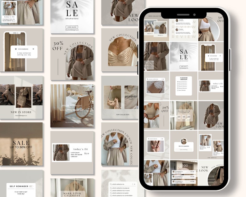 50 Clothing Business Instagram Posts, Online Shop Canva Templates, E ...