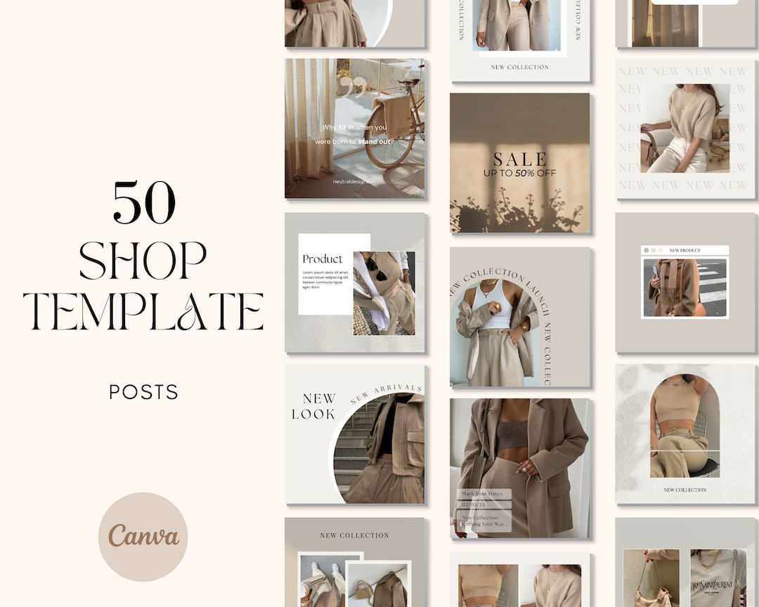 50 Clothing Business Instagram Posts, Online Shop Canva Templates, E ...