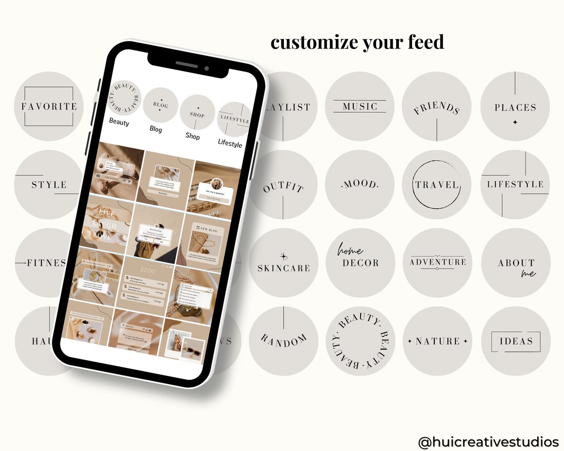 40 Minimal Instagram Highlight Covers Canva Business Social | Etsy