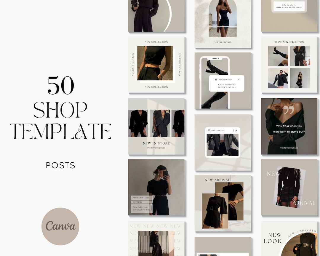 50 Clothing Business Instagram Posts, Online Shop Canva Templates, E ...