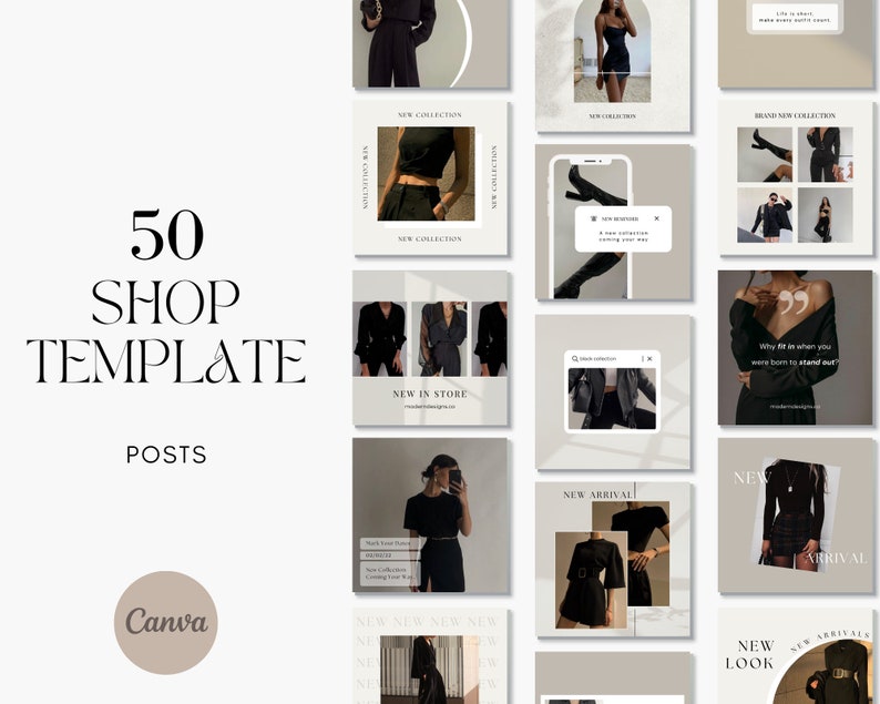 50 Clothing Business Instagram Posts, Online Shop Canva Templates, E ...