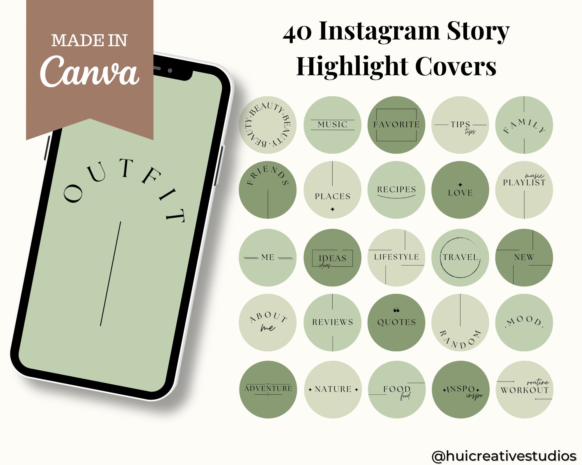 40 Green Minimal Instagram Highlight Covers Canva, Esthetician ...