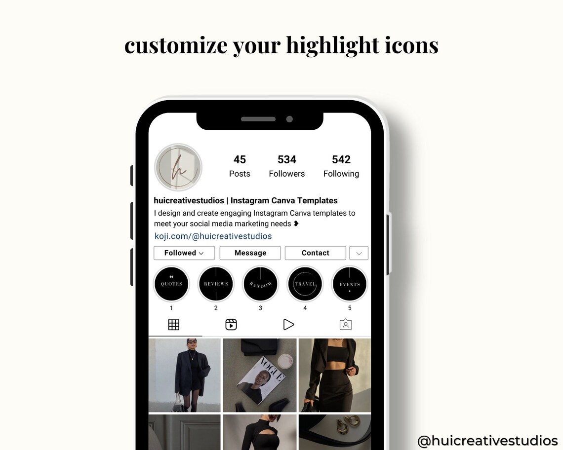 40 Black Instagram Highlight Covers, Minimalist Stories Covers, Black ...