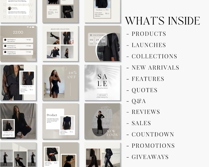 50 Clothing Business Instagram Posts, Online Shop Canva Templates, E ...