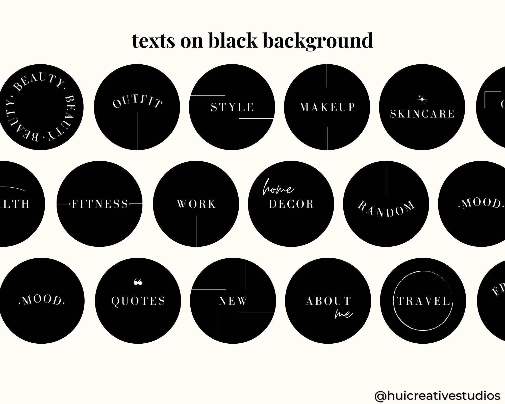 40 Black Instagram Highlight Covers, Minimalist Stories Covers, Black ...