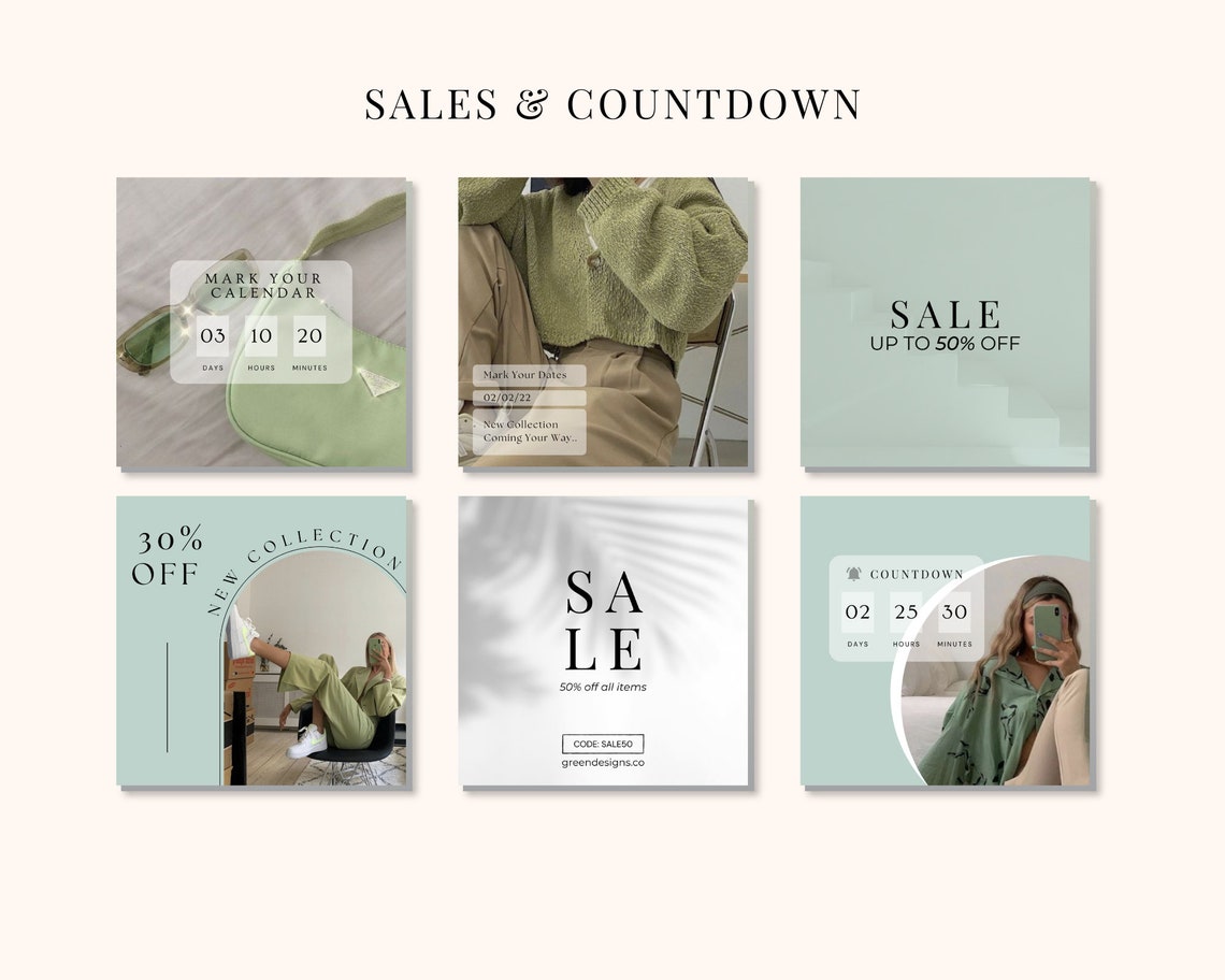 50 Clothing Business Instagram Posts, Online Shop Canva Templates, E ...