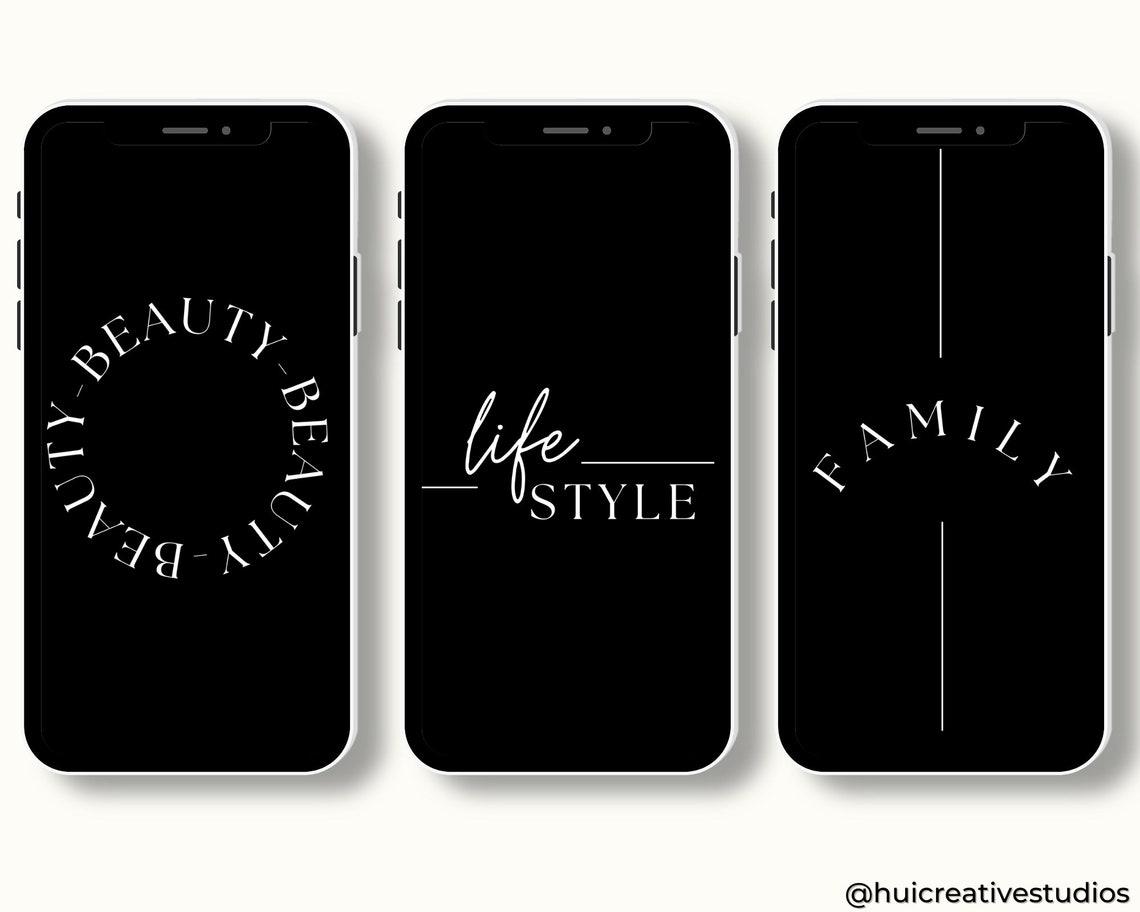 40 Black Instagram Highlight Covers, Minimalist Stories Covers, Black ...