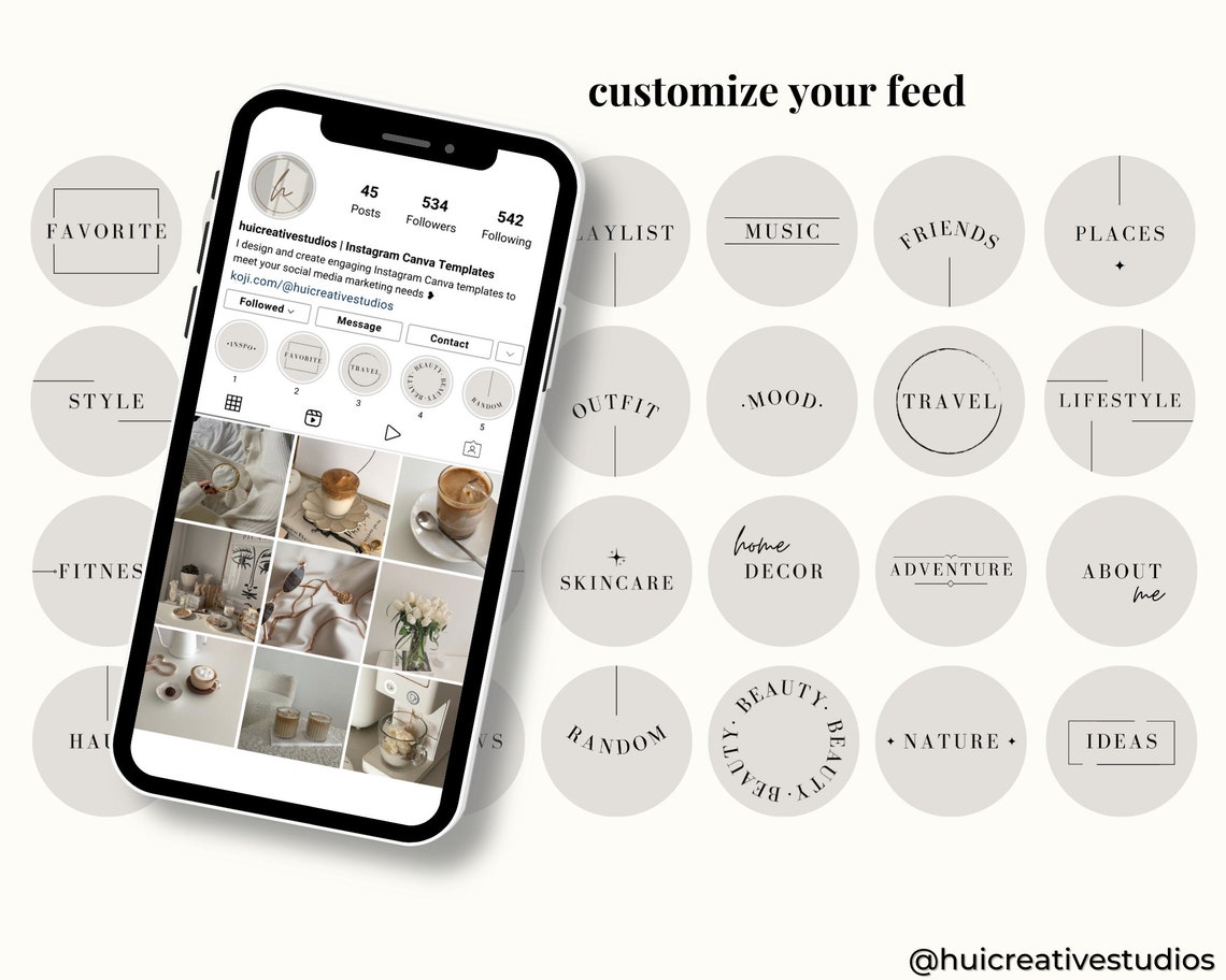 40 Minimal Instagram Highlight Covers Canva, Esthetician Instagram ...