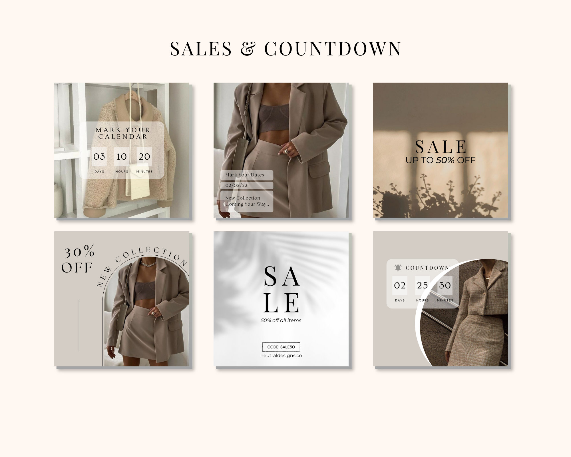 50 Clothing Business Instagram Posts, Online Shop Canva Templates, E ...