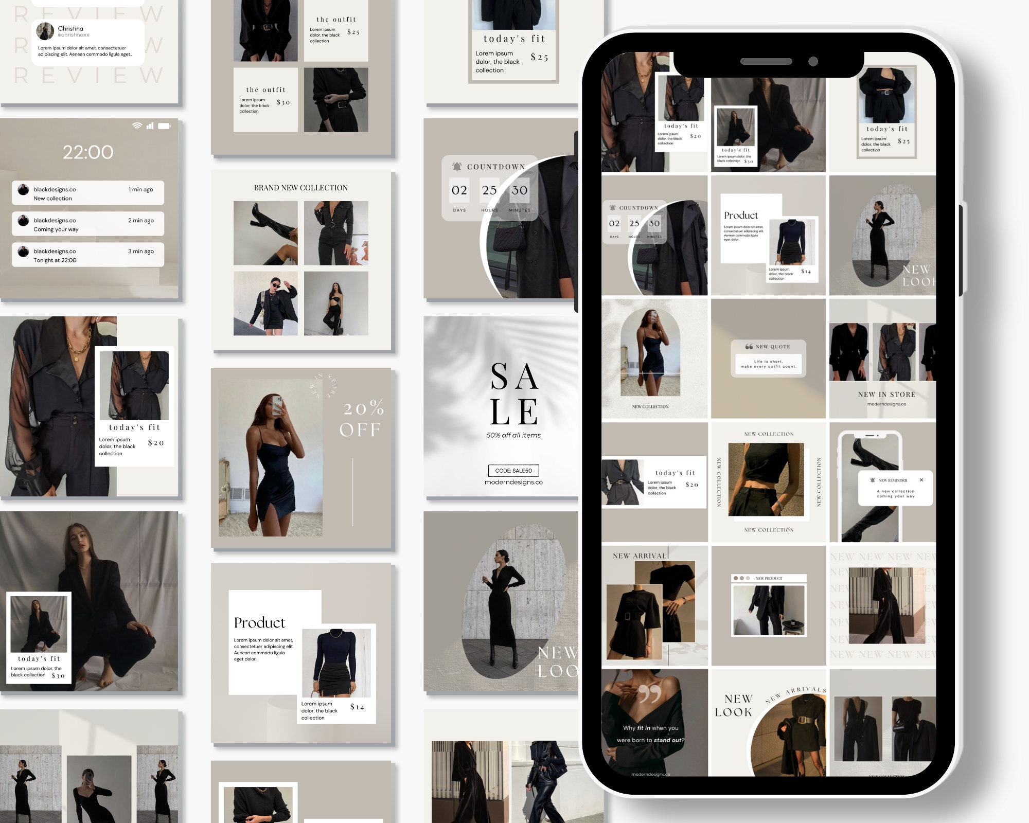 50 Clothing Business Instagram Posts, Online Shop Canva Templates, E ...