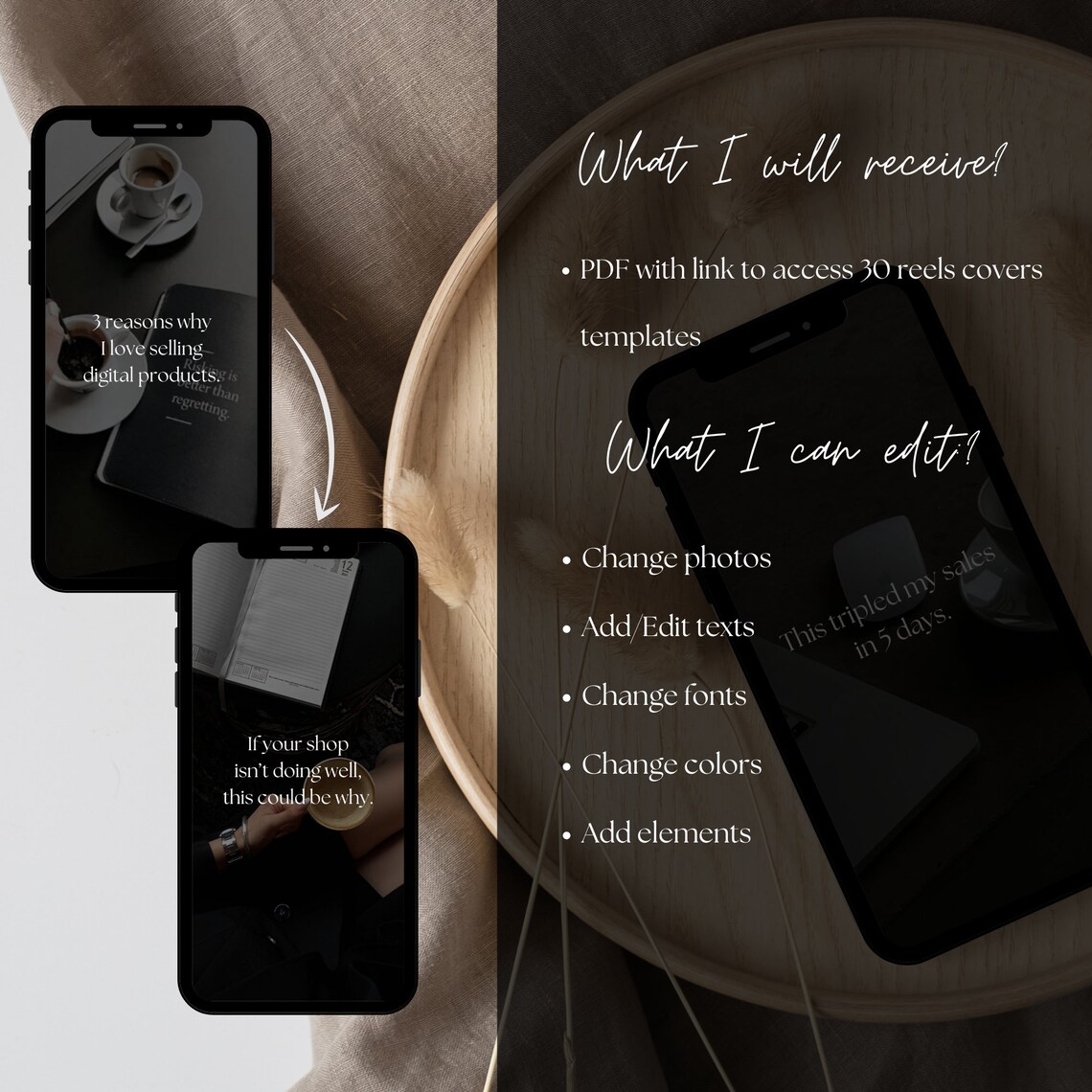 Faceless Instagram Template Reels Cover Social Media Reel Editable IG ...