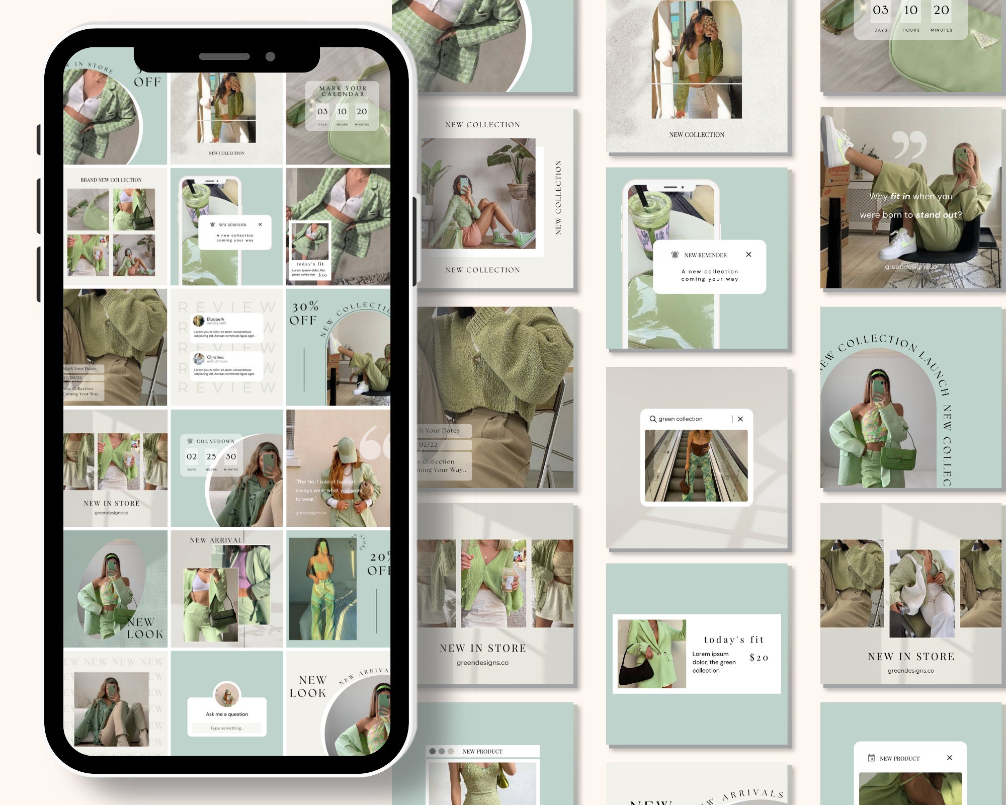 50 Clothing Business Instagram Posts, Online Shop Canva Templates, E ...