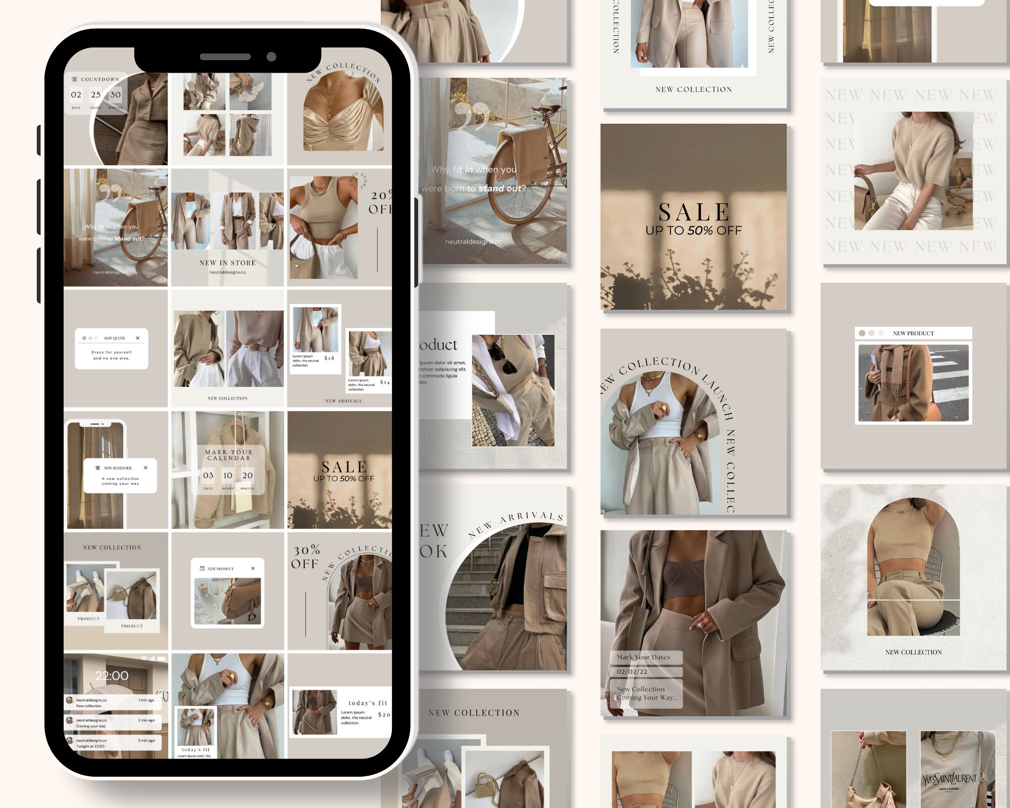 50 Clothing Business Instagram Posts, Online Shop Canva Templates, E ...