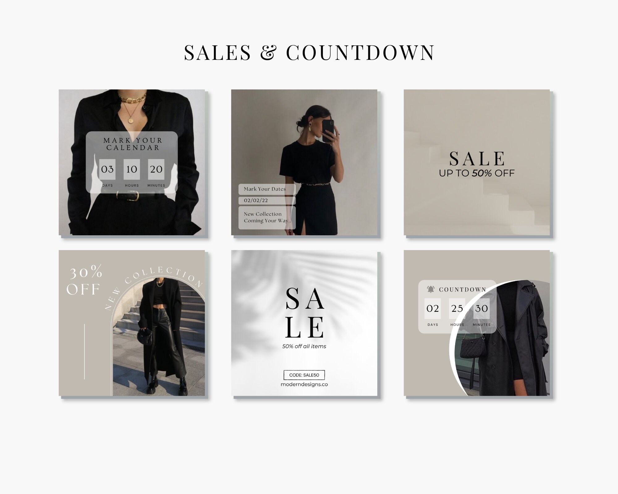 50 Clothing Business Instagram Posts, Online Shop Canva Templates, E ...