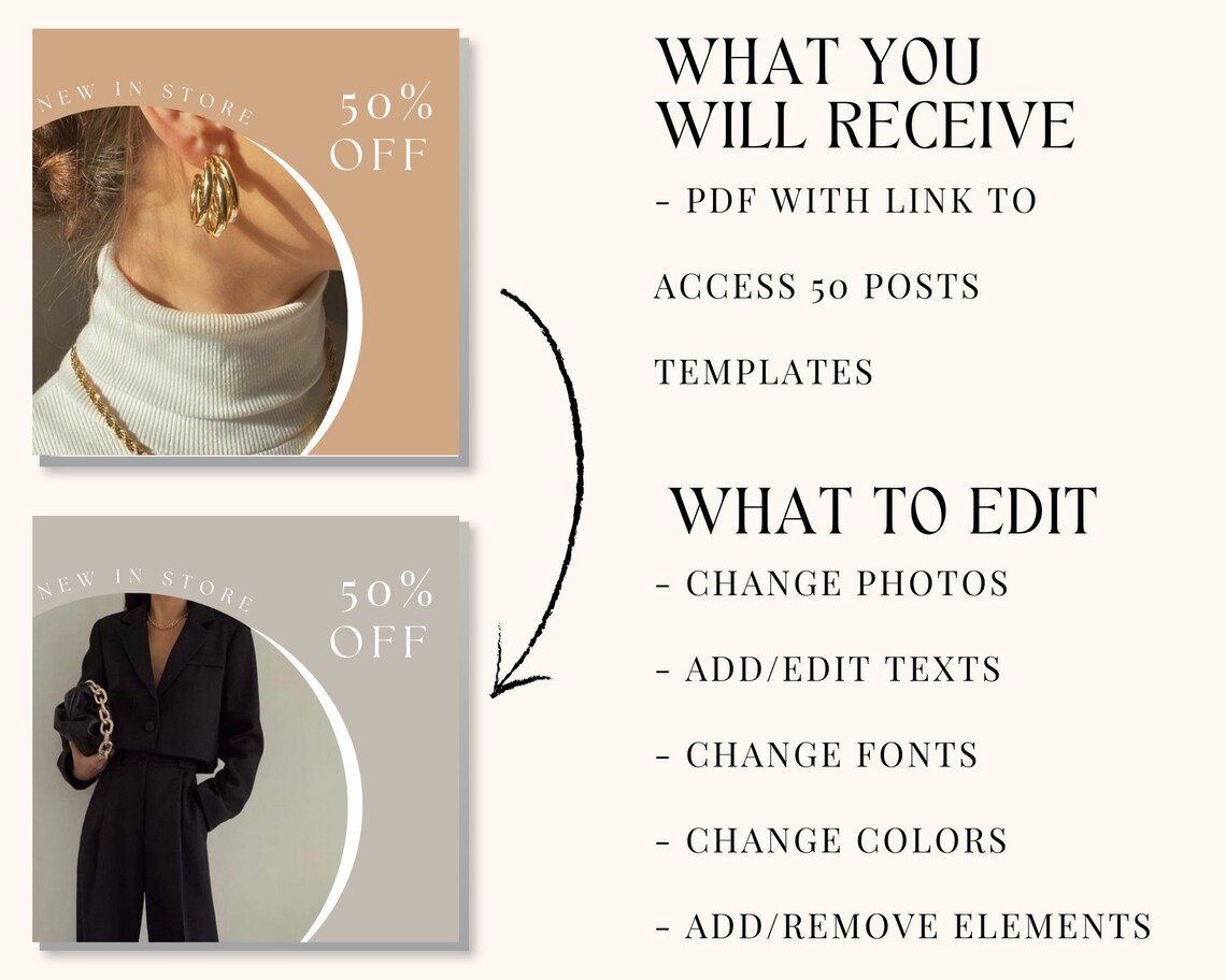 50 Clothing Business Instagram Posts, Online Shop Canva Templates, E ...