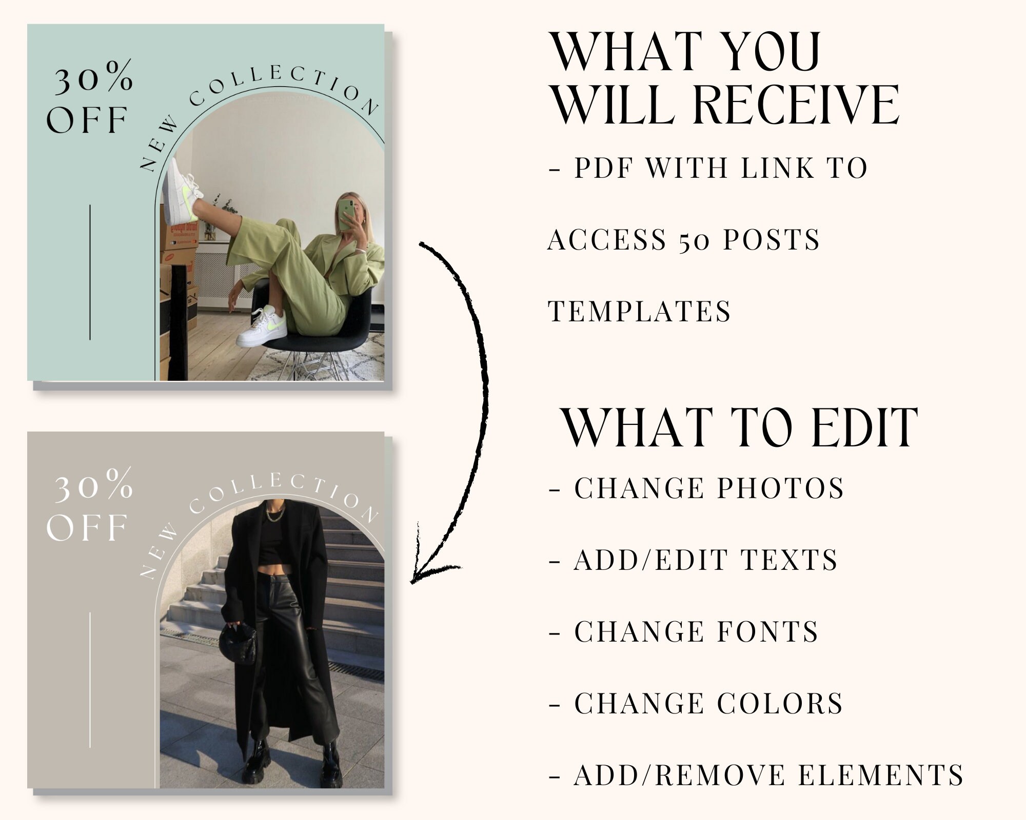 50 Clothing Business Instagram Posts, Online Shop Canva Templates, E ...