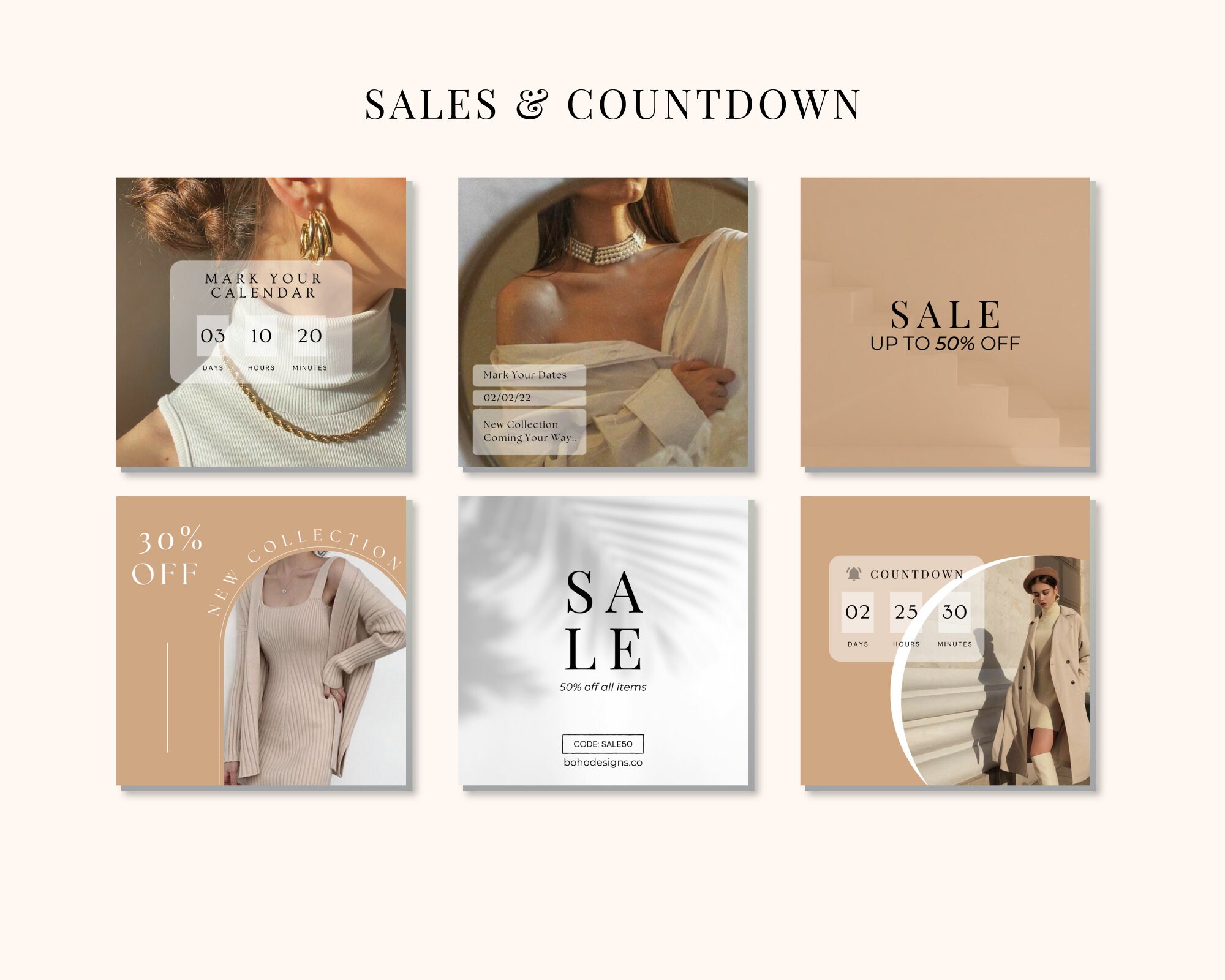 50 Clothing Business Instagram Posts, Online Shop Canva Templates, E ...