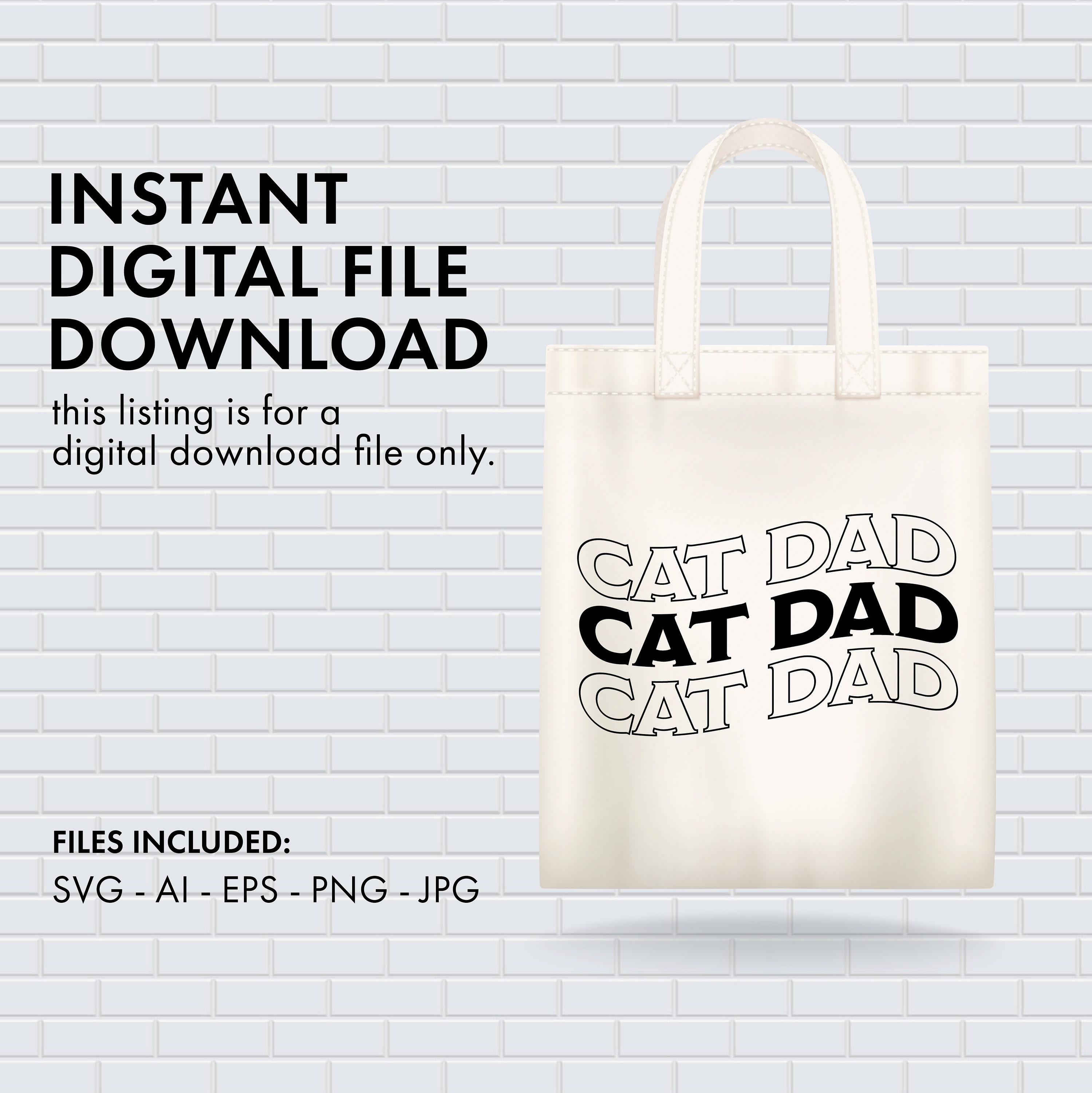 Cat Dad SVG Instant Digital Download | Cat Dad Cut File for Cricut or ...