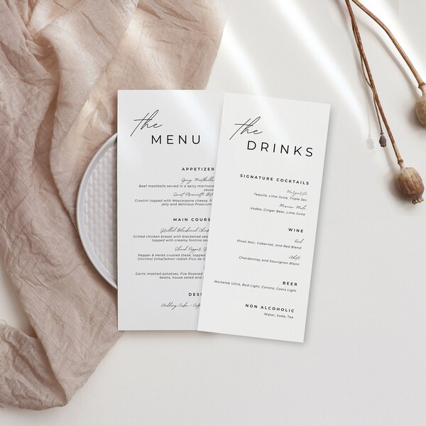 Wedding Food and Drinks Menu - Etsy