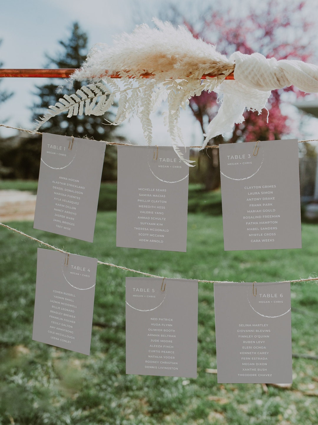 Wedding Table Name Card Template | Glass Mark, Minimalist, Colored ...