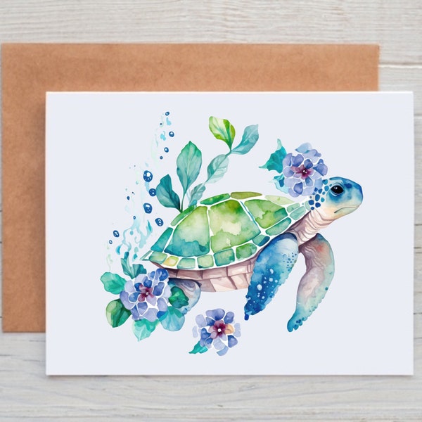 Turtle Card - Etsy
