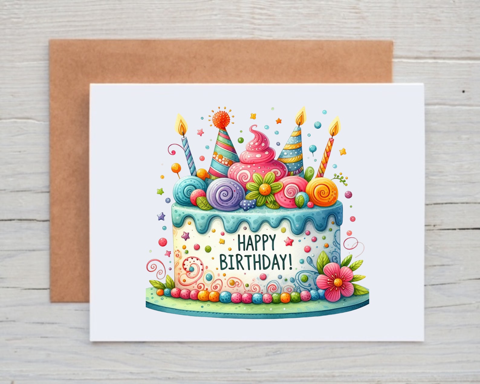 Happy Birthday Card Pack, Blank Birthday Cards With Envelopes, Pretty ...