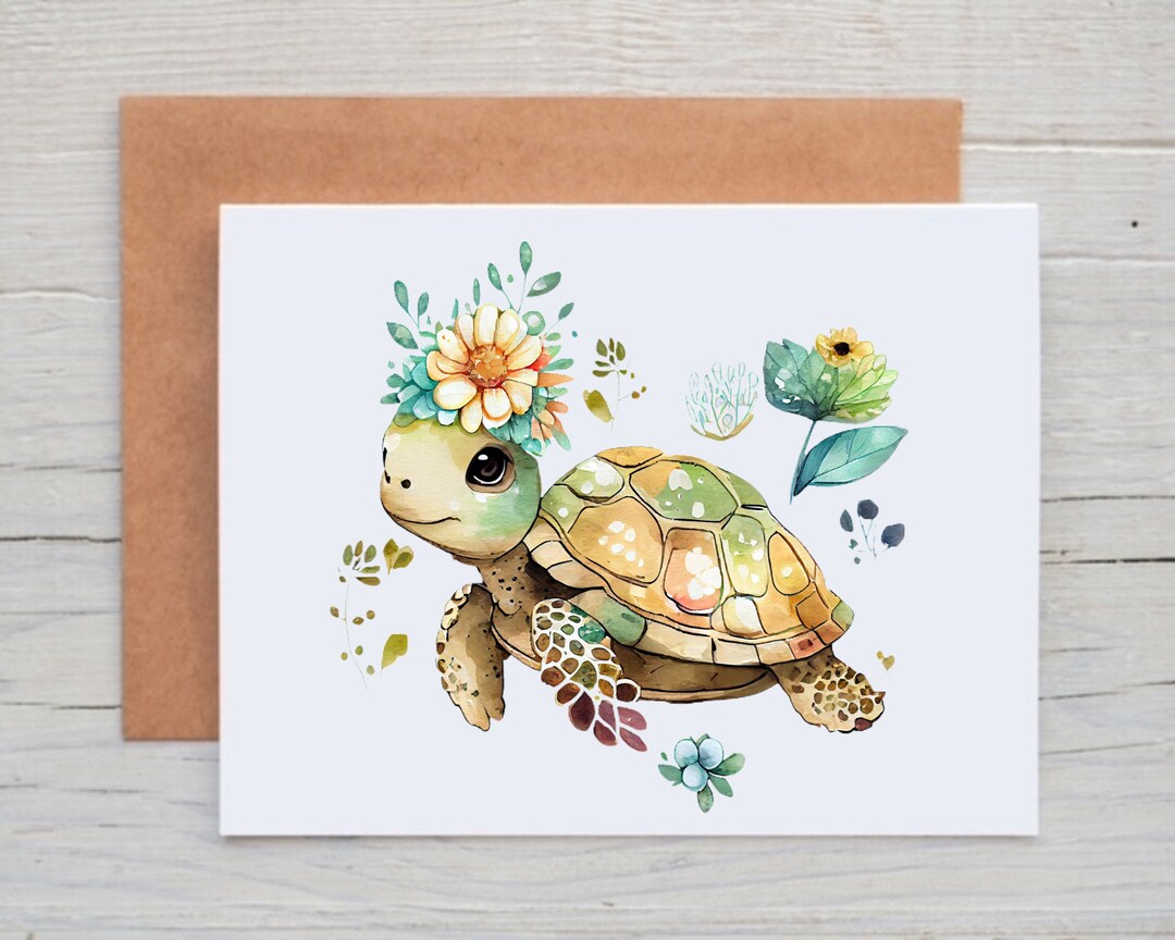 Sea Turtle Cards, Turtle Stationery, Blank Cards With Envelopes, Turtle ...