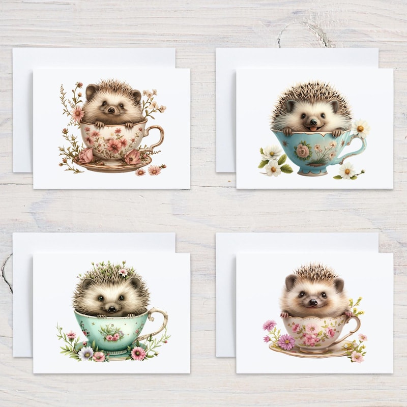Hedgehog Cards - Etsy