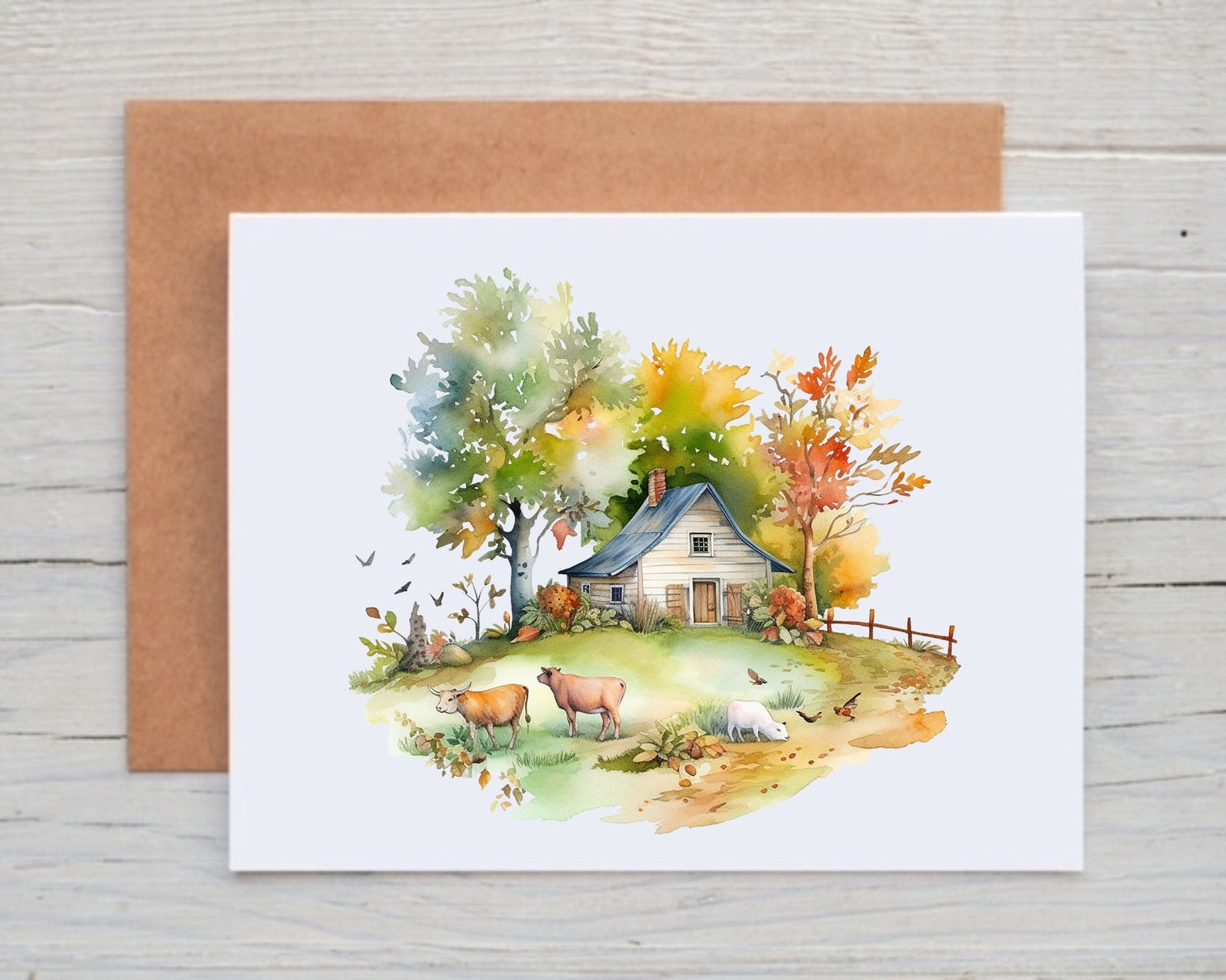 Fall Landscape Note Cards With Envelopes, Fall Card Pack, Fall ...