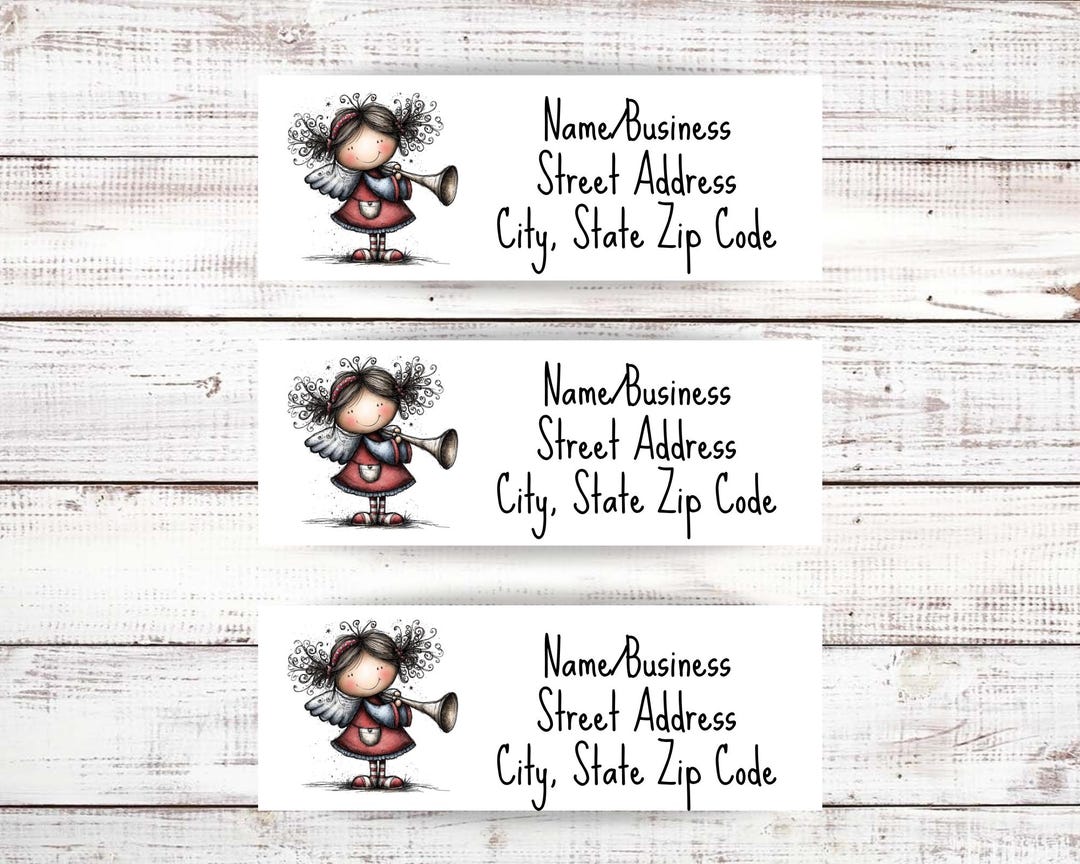 Christmas Angel Address Labels, Holiday Mailing Labels, Return Address ...