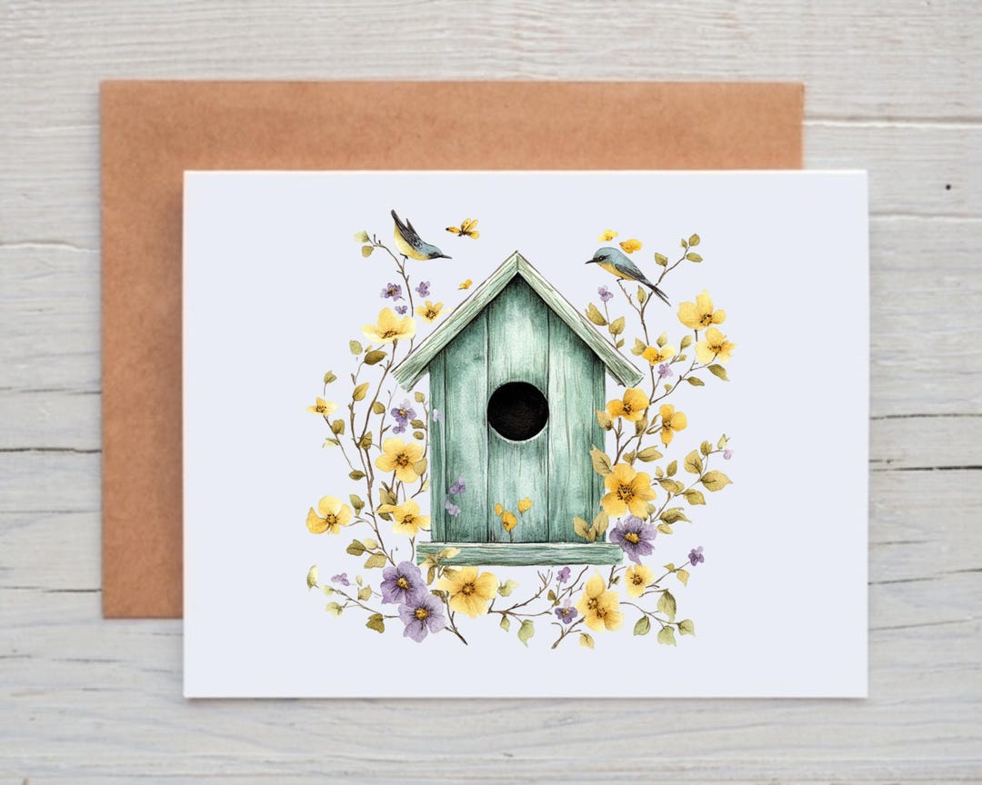 Bird House Note Cards With Envelopes, Bird House Cards, Bird House ...