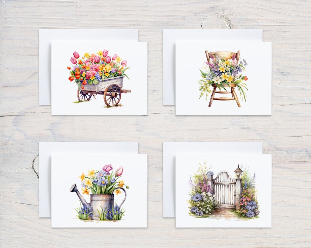 Spring Note Cards With Envelope, Spring Variety Card Pack, Assortment ...