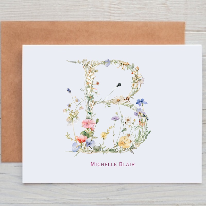 Monogrammed Note Cards - Etsy