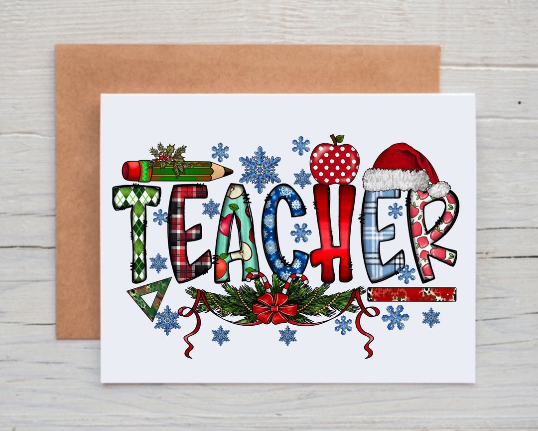 Teacher Christmas Cards Christmas T For Teacher Holiday Card Set