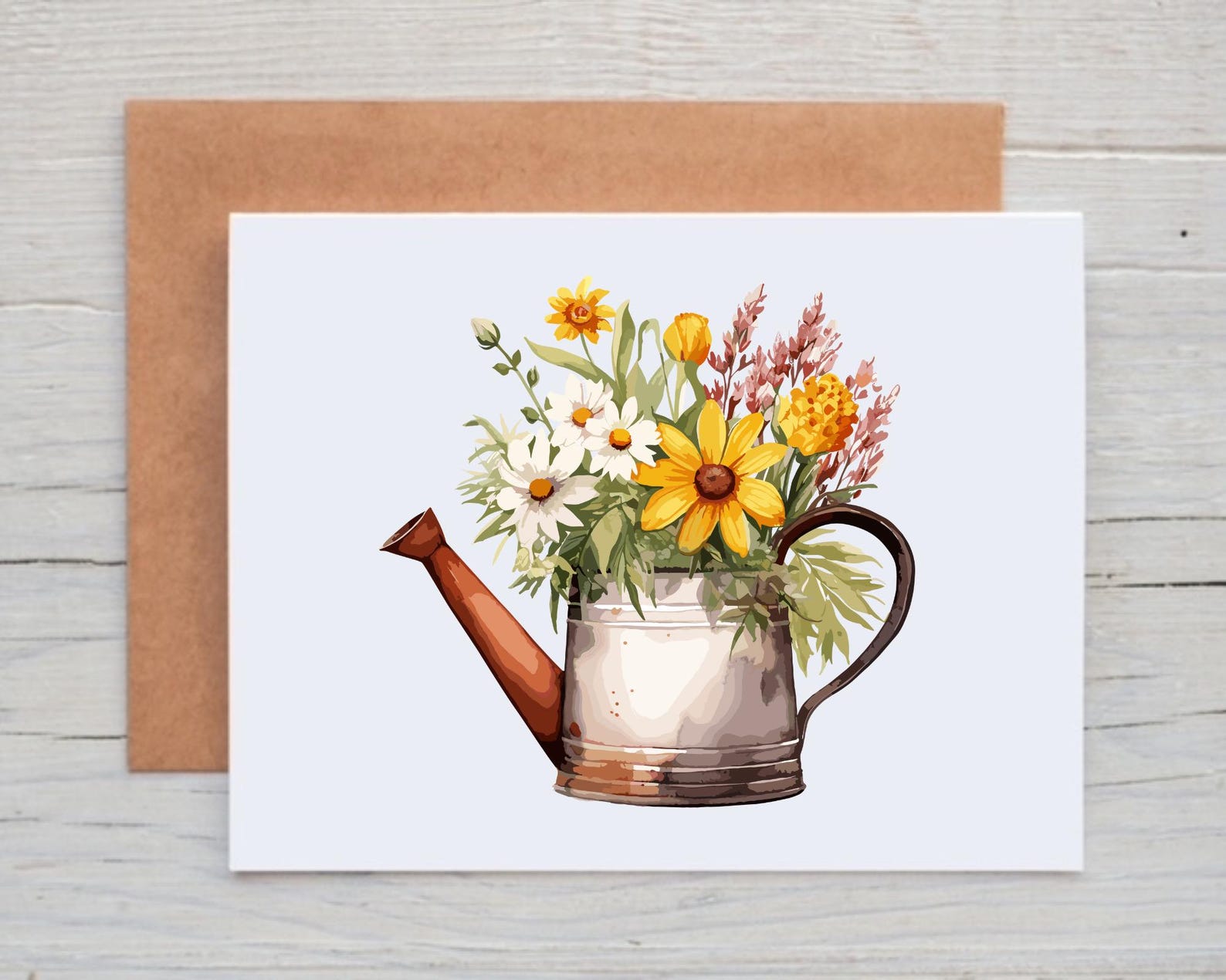 Watering Can Note Cards, Watercolor Floral Card Pack for Women ...