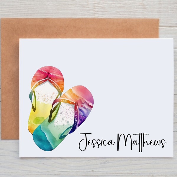 Flip Flop Note Cards - Etsy