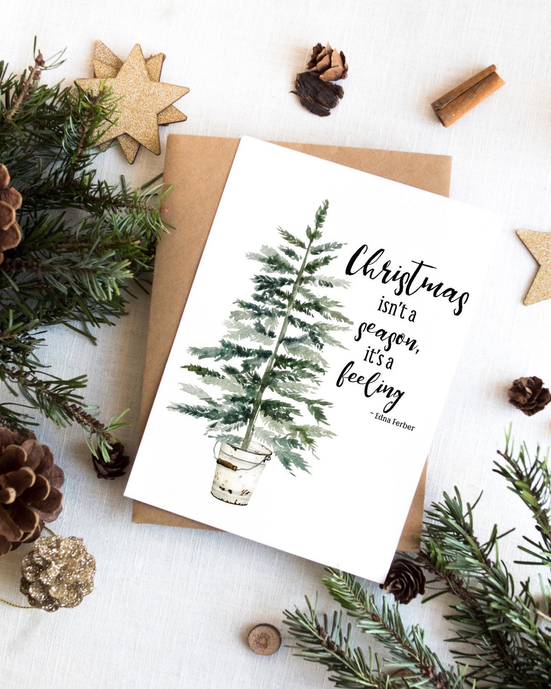 Christmas Tree Cards, Holiday Card Set, Christmas Card Set With ...