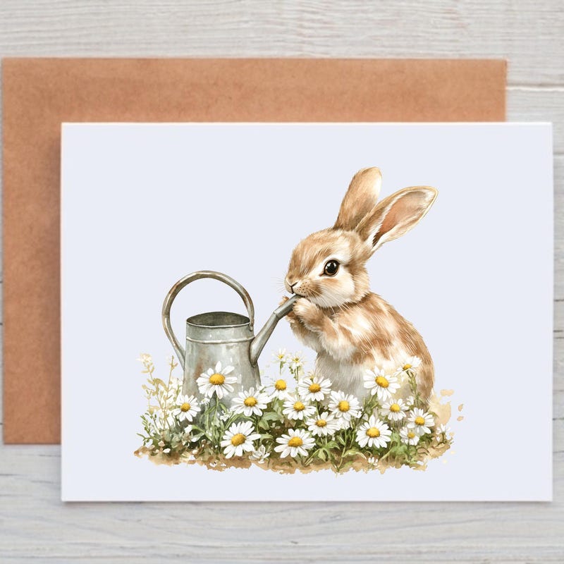 Bunny Note Cards - Etsy
