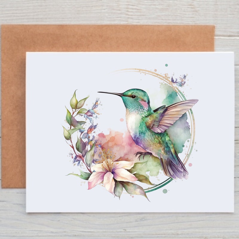 Hummingbird Card - Etsy
