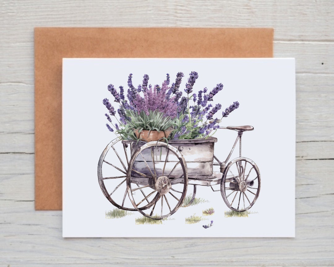 Lavender Cards With Envelopes, Botanical Cards Pack, Floral Note Cards ...