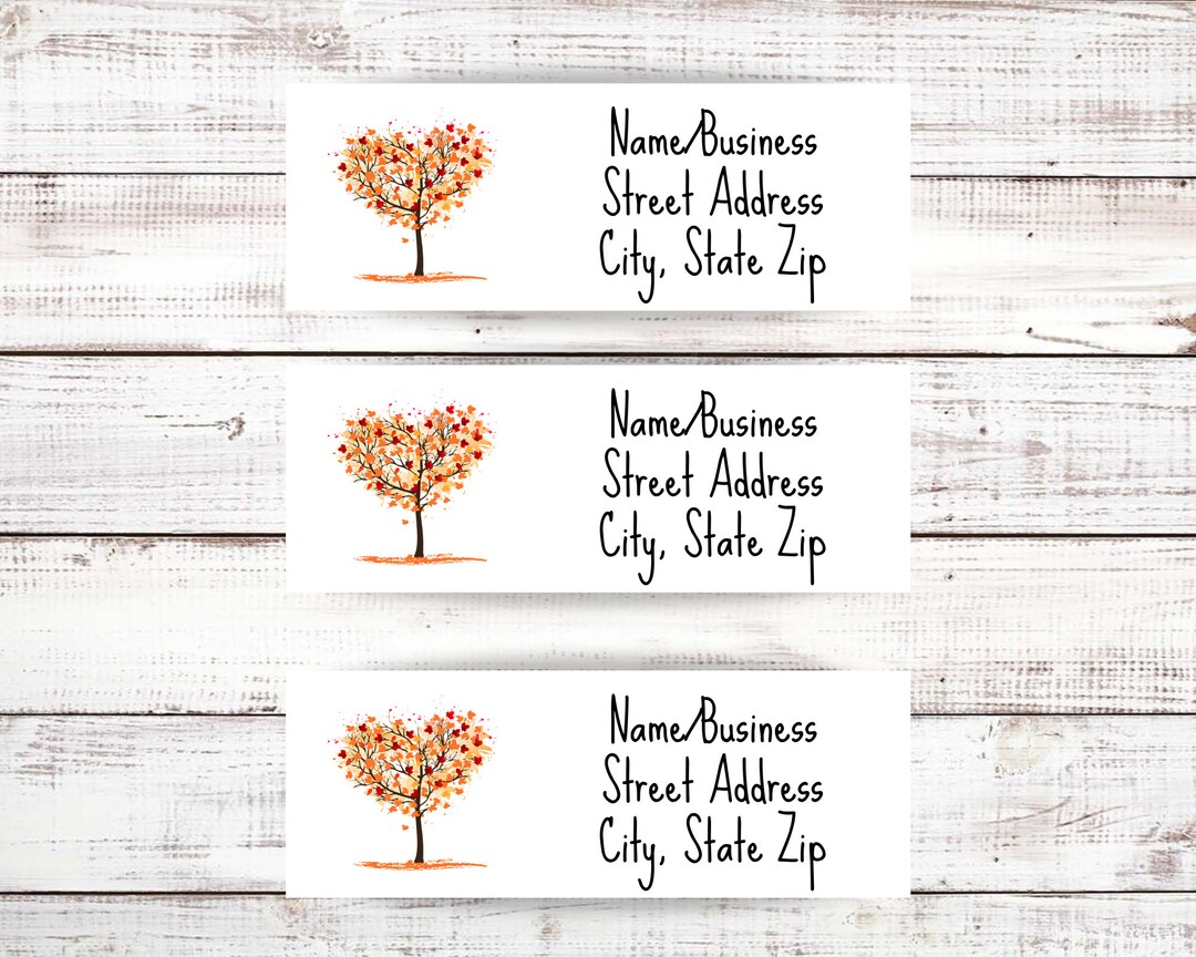 Heart Tree Address Labels, Fall Address Labels, Personalized Return ...