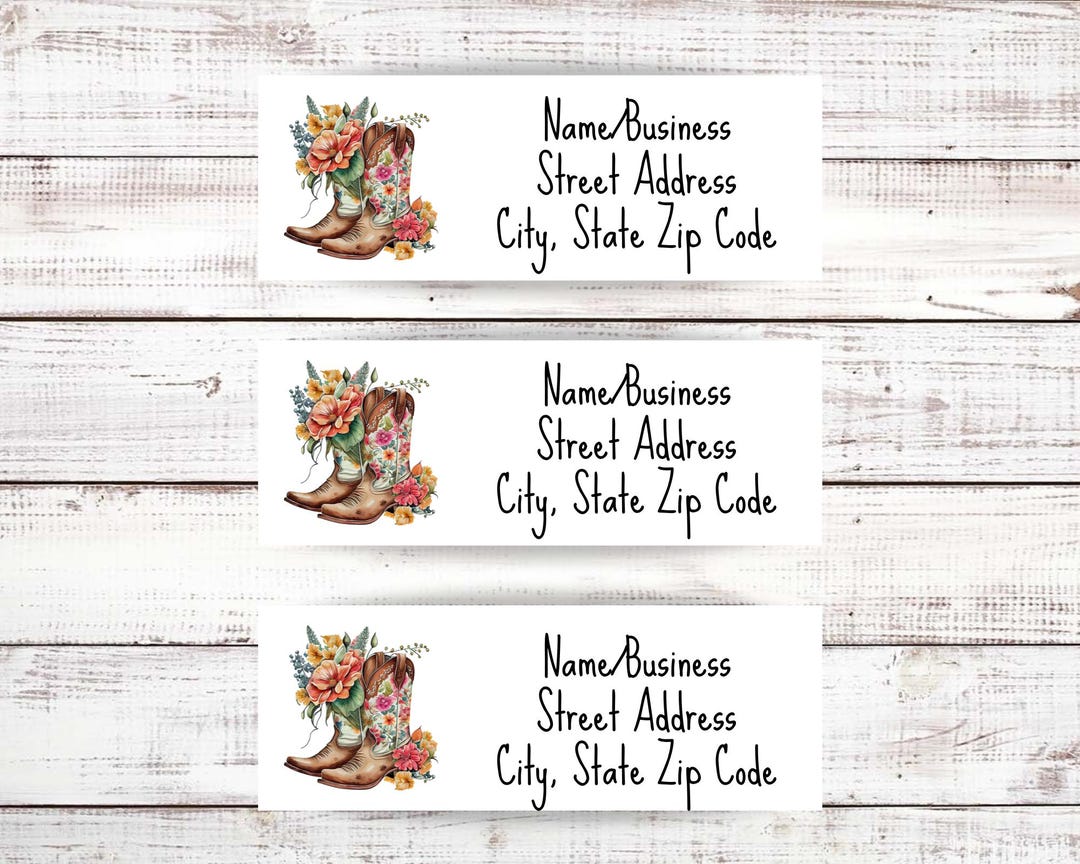 Cowgirl Boots Return Address Labels, Personalized Address Labels ...