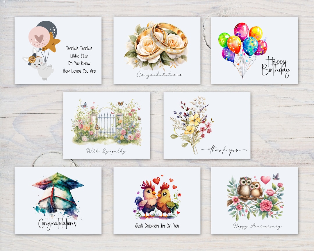 Variety Card Pack, All Occasion Greeting Cards, Mixed Card Set ...