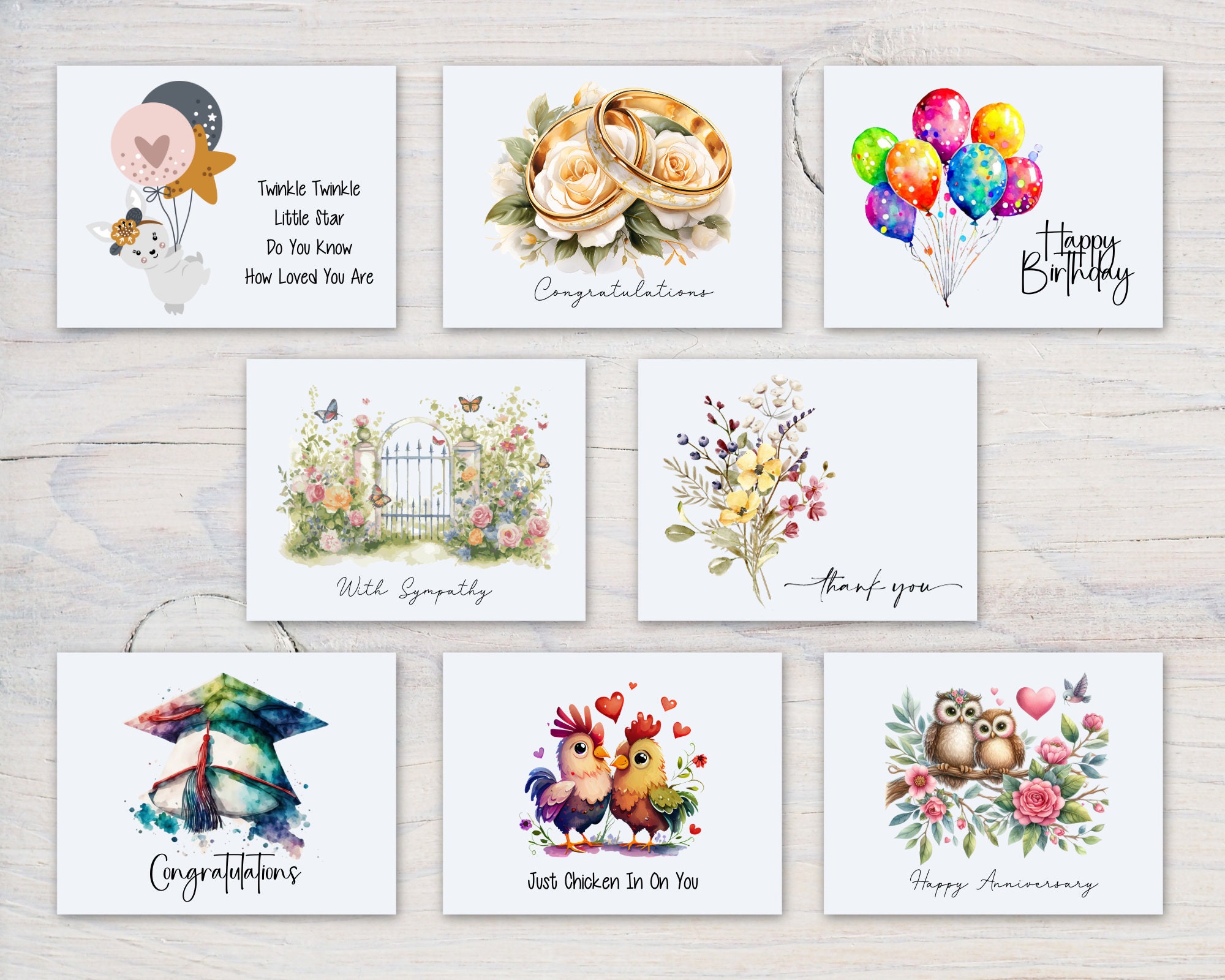 Variety Card Pack, All Occasion Greeting Cards, Mixed Card Set ...
