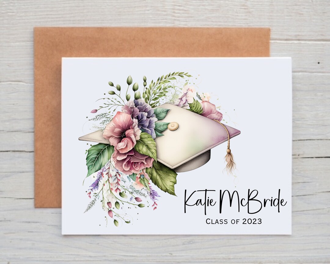 Personalized Floral Graduation Invite Cards High School - Etsy