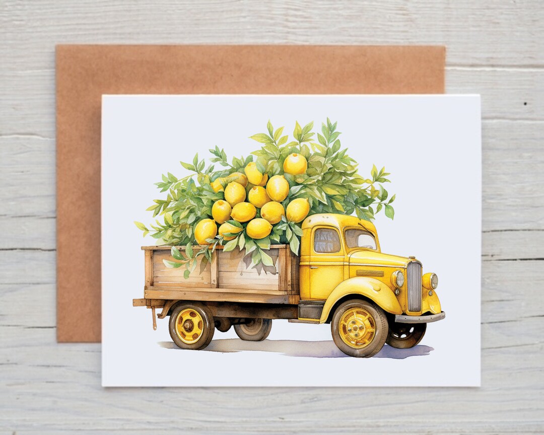 Lemon Note Cards With Envelopes, Summer Card Pack, Summer Stationery ...