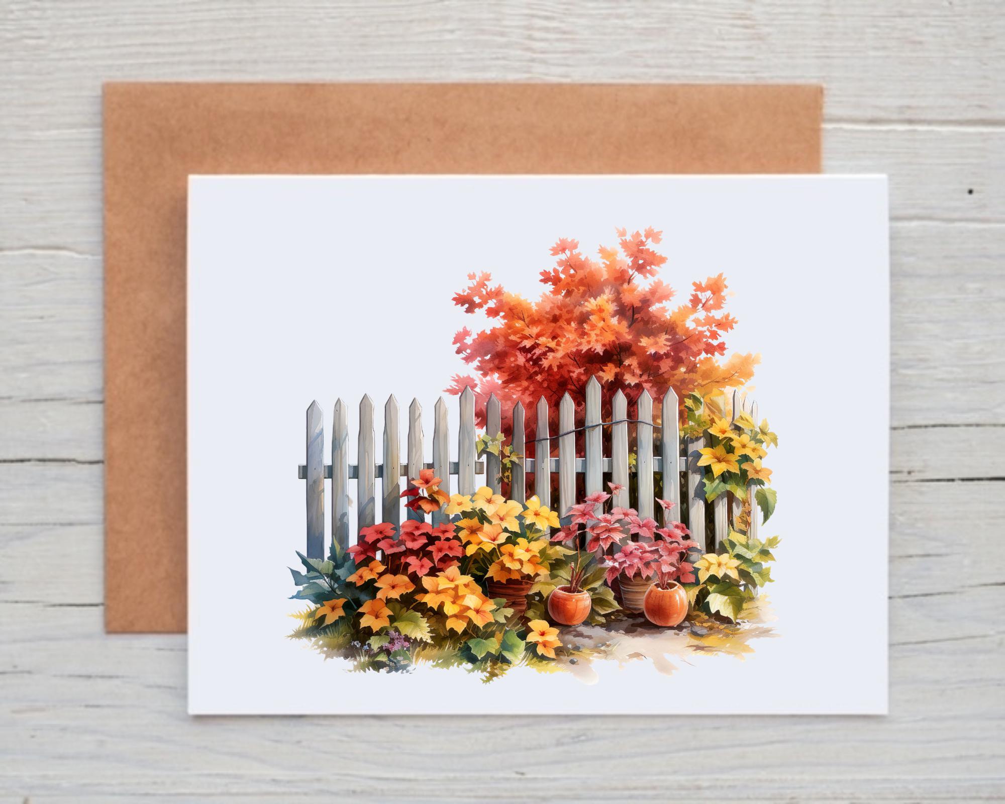 Fall Garden Cards, Fall Landscape Cards With Envelopes, Fall Card Pack ...